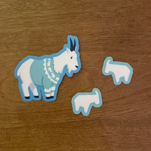 Mountain Goat in Sweater Vinyl Sticker Pack for Laptop or Water Bottle ...