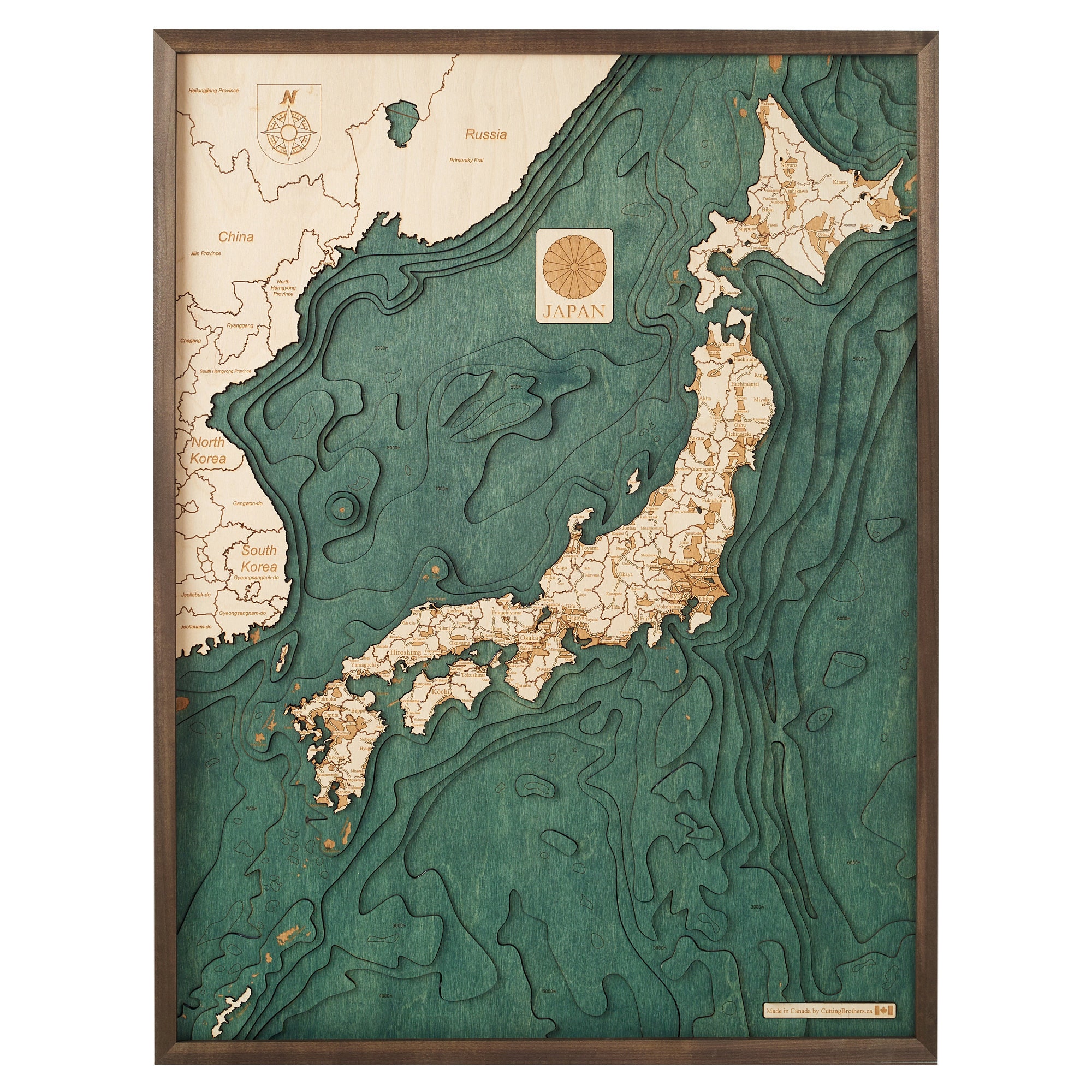 JAPAN ASIA - 3D Wood Wall Map - Handcrafted, Natural Wood, Manufactur ...