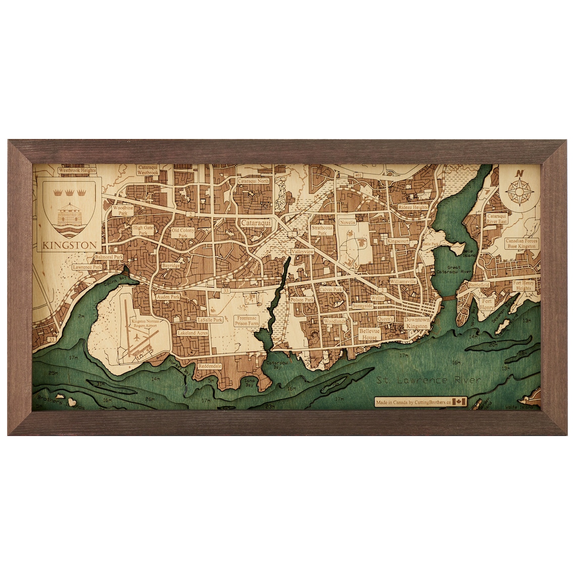 KINGSTON CANADA - 3D Wood Wall Map - Handcrafted, Natural Wood ...