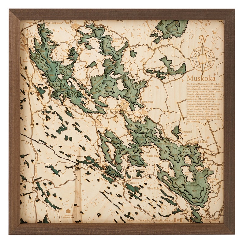 Cutting Brothers Muskoka Lakes 3D Map - Etsy