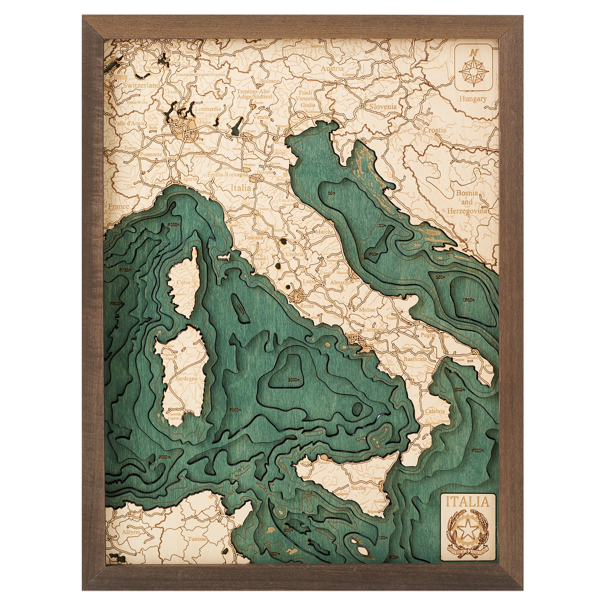 Cutting Brothers Italy 3D Map - Etsy