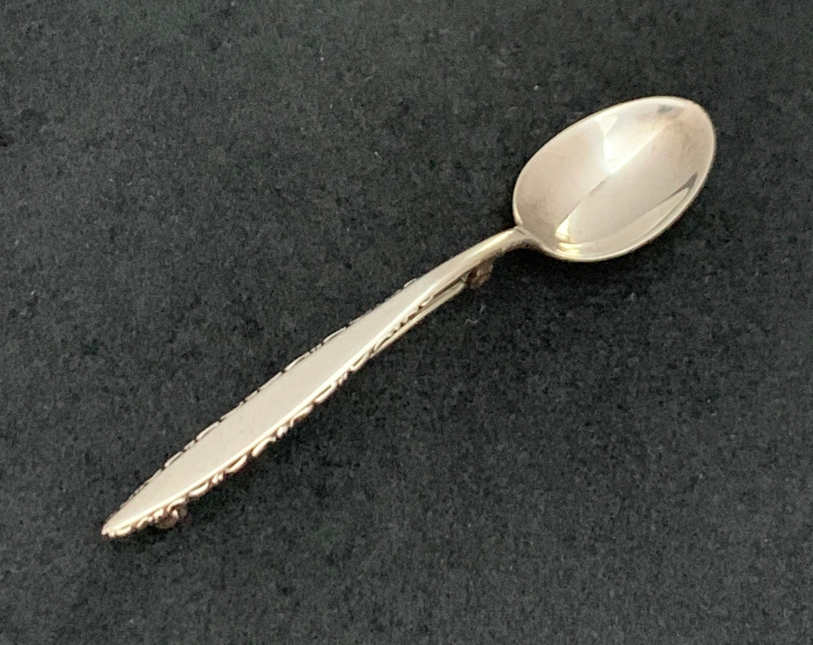 Vintage Sterling Silver Spoon Pin Brooch Salt Spoon - Etsy UK