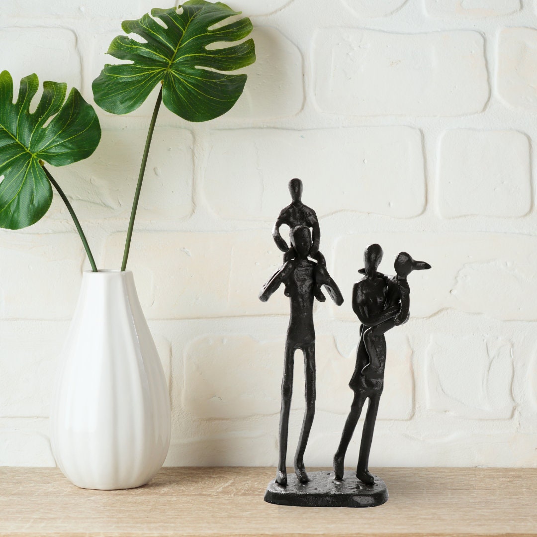 Pristine Cast Iron Family of 4 Sculpture Gifts for Family of 4 - Etsy UK