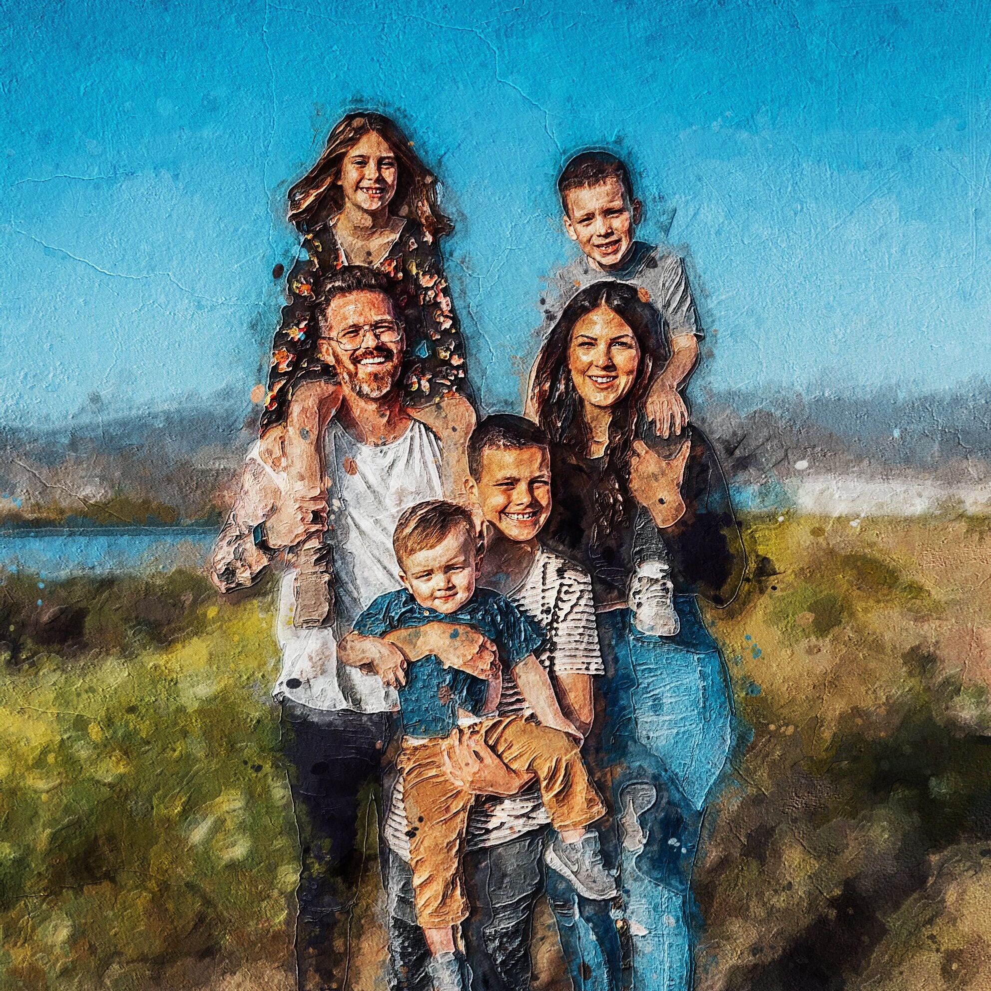 Custom Family Portrait Oil Painting From Photo Family - Etsy