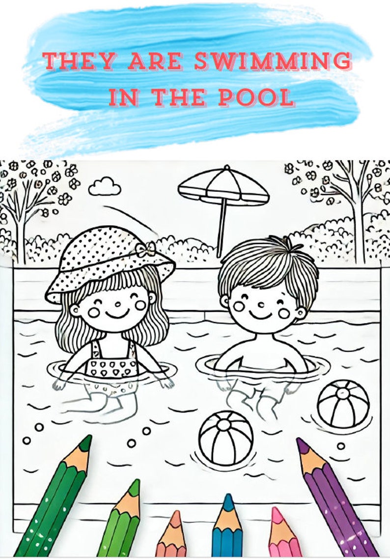 Children's Coloring Book, Summer Coloring Book, Educational Coloring ...