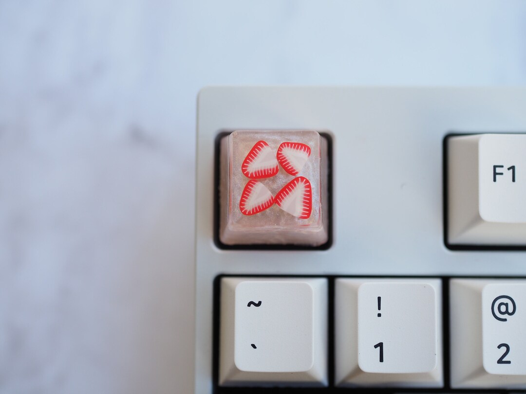 Pink Strawberry Keycap Handmade Artisan Keycaps OEM Cherry MX Switches ...