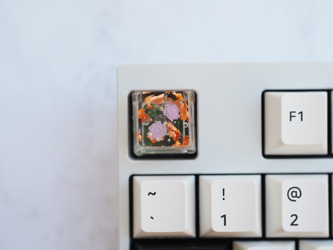 Purple Rose W/ Copper Flakes Key Cap Handmade Artisan Keycaps OEM ...