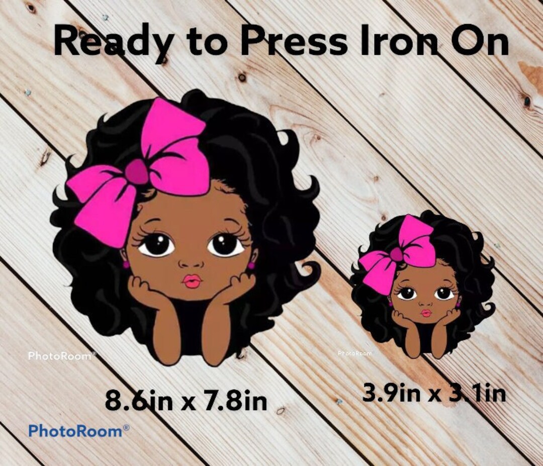 Cute Afro Puff Princess! Iron on Patch Heat Transfer Vinyl Sticker for ...