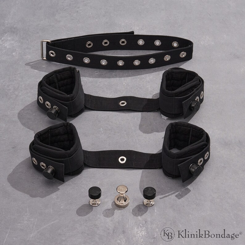 Wrist And Ankle Restraints Set Black Line Full Body Bed Mattress