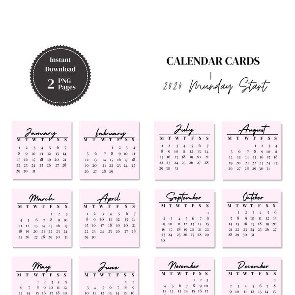 Mini Calendar - Etsy