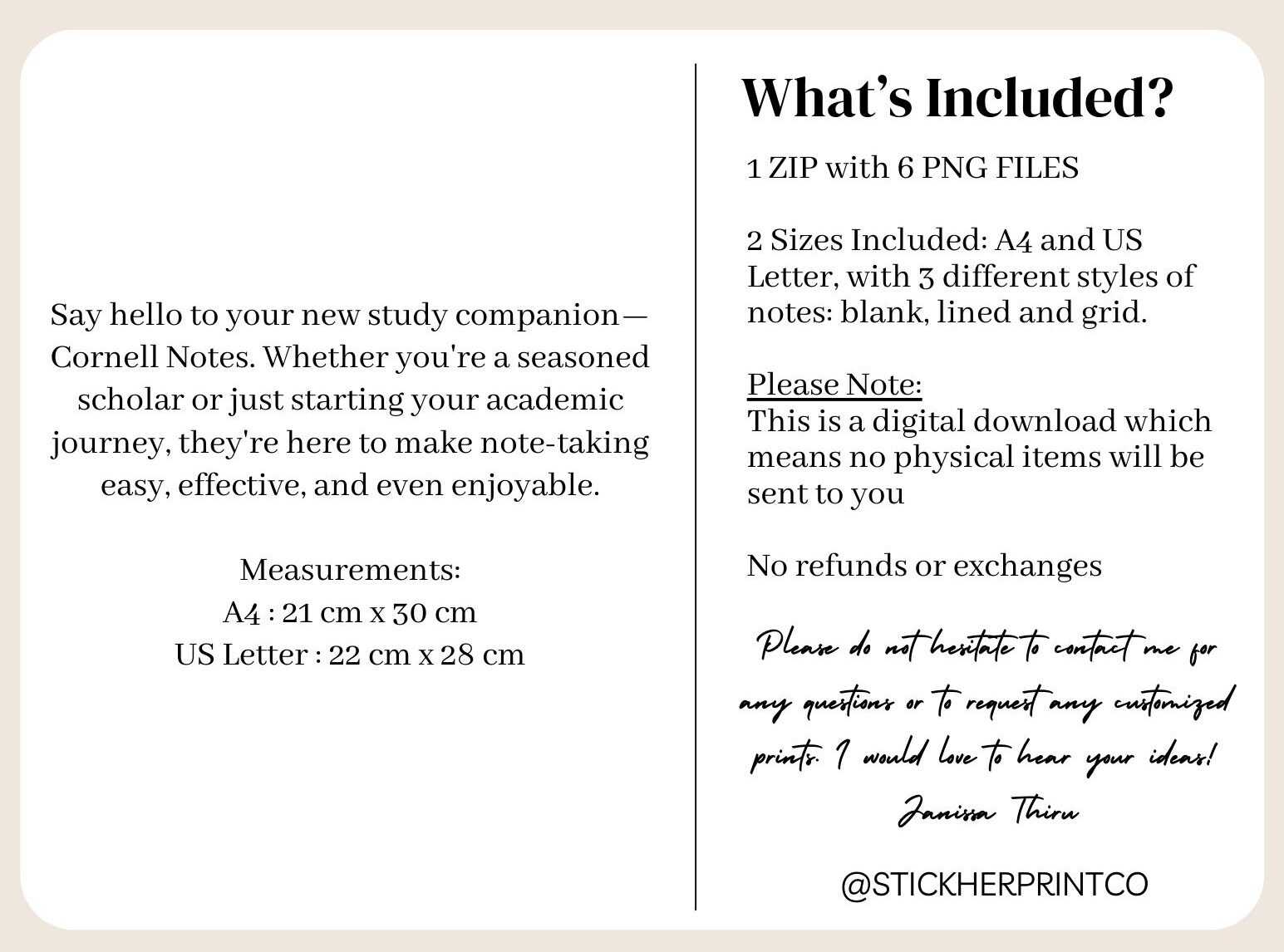 Cornell Notes, Easy Note Taking Method for Students, Printable Minimal ...