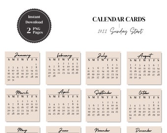 3x3 Mini Calendar - Etsy