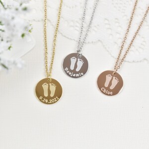 Actual Baby Foot Print Necklace, Personalized Foot Print, Custom ...