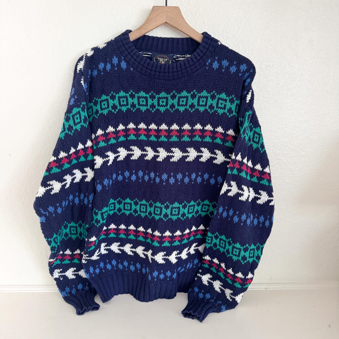 Vintage Lake Harmony Rowing Club Knit Sweater in Fair Isle Winter ...