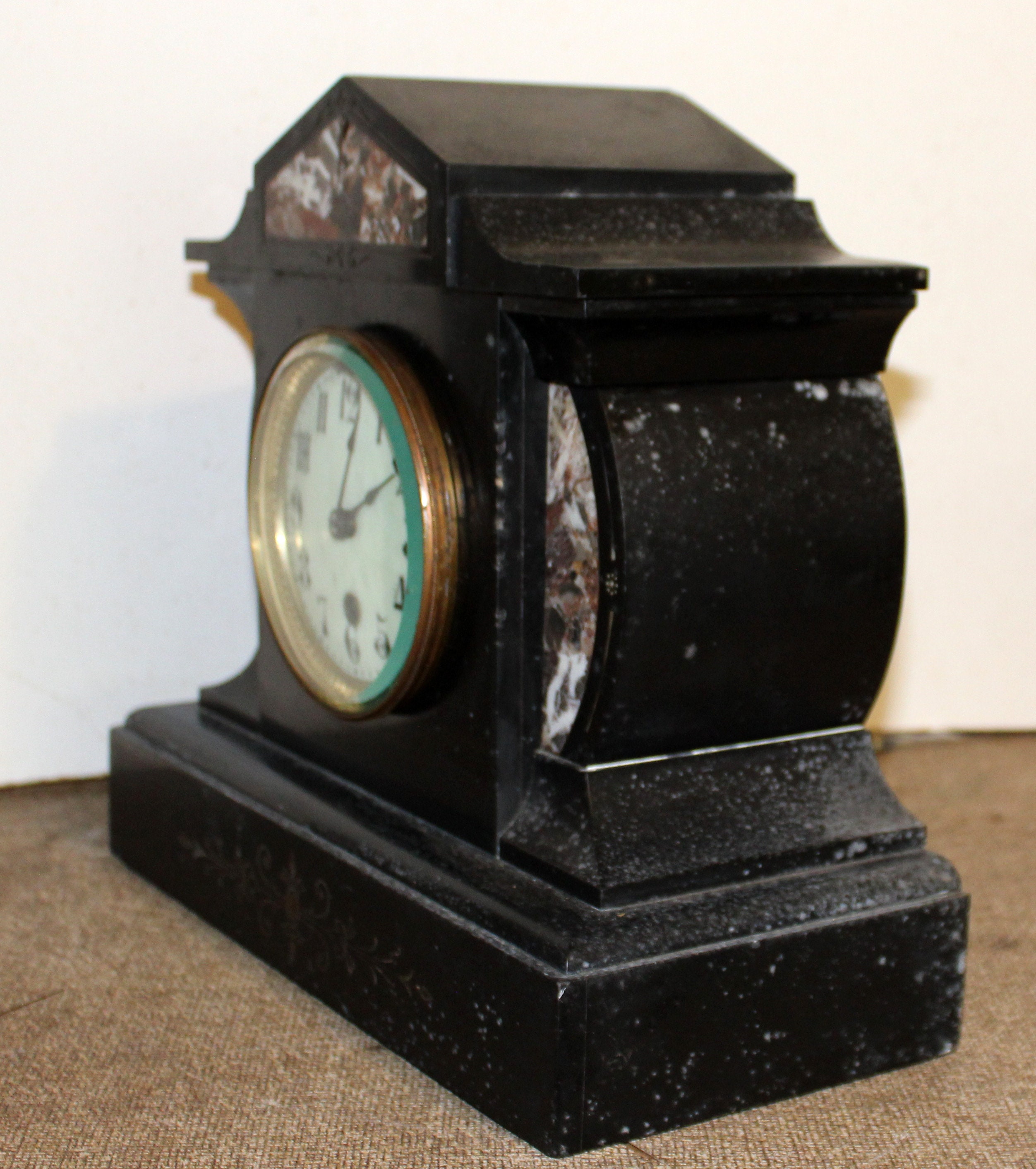 Antique Boston Clock Company Tandem Wind Onyx Cased Mantle Clock. - Etsy