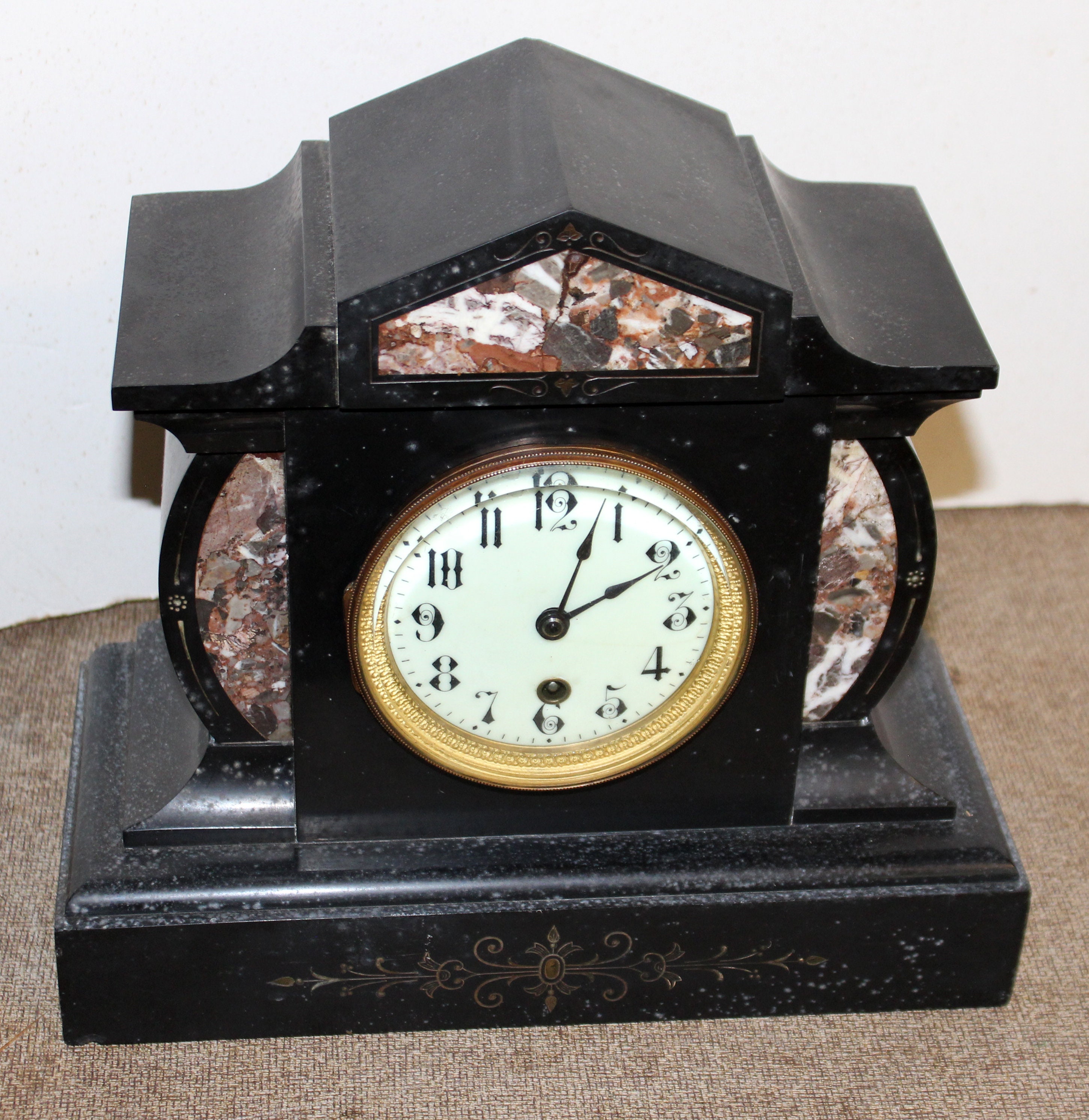 Antique Boston Clock Company Tandem Wind Onyx Cased Mantle Clock. - Etsy