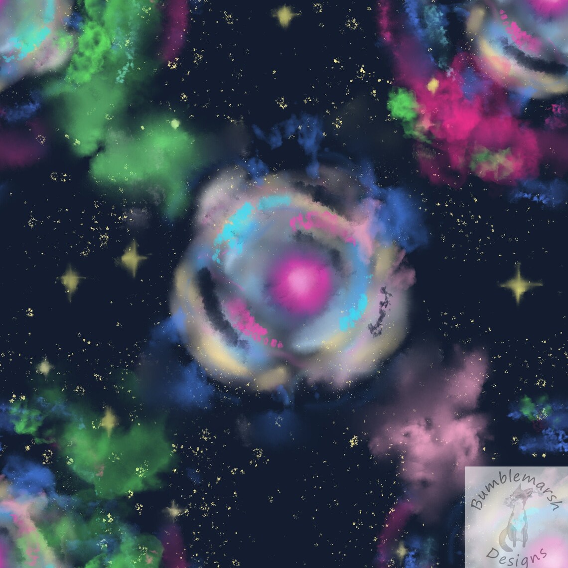Nebula seamless pattern fabric digital design fully exclusive | Etsy