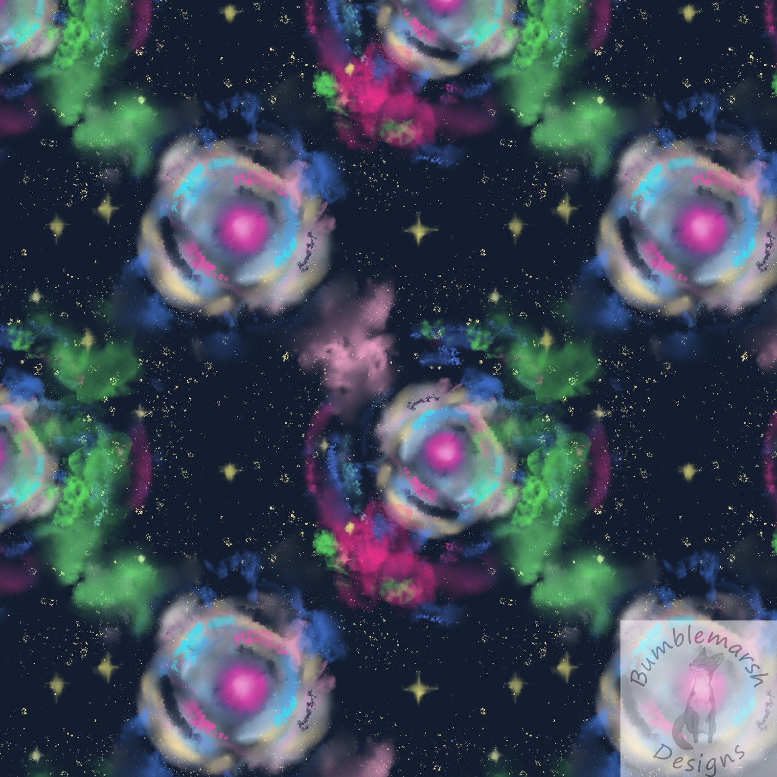Nebula seamless pattern fabric digital design fully exclusive | Etsy