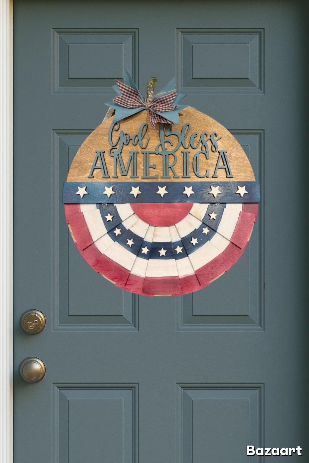 God Bless America Door Sign - Etsy