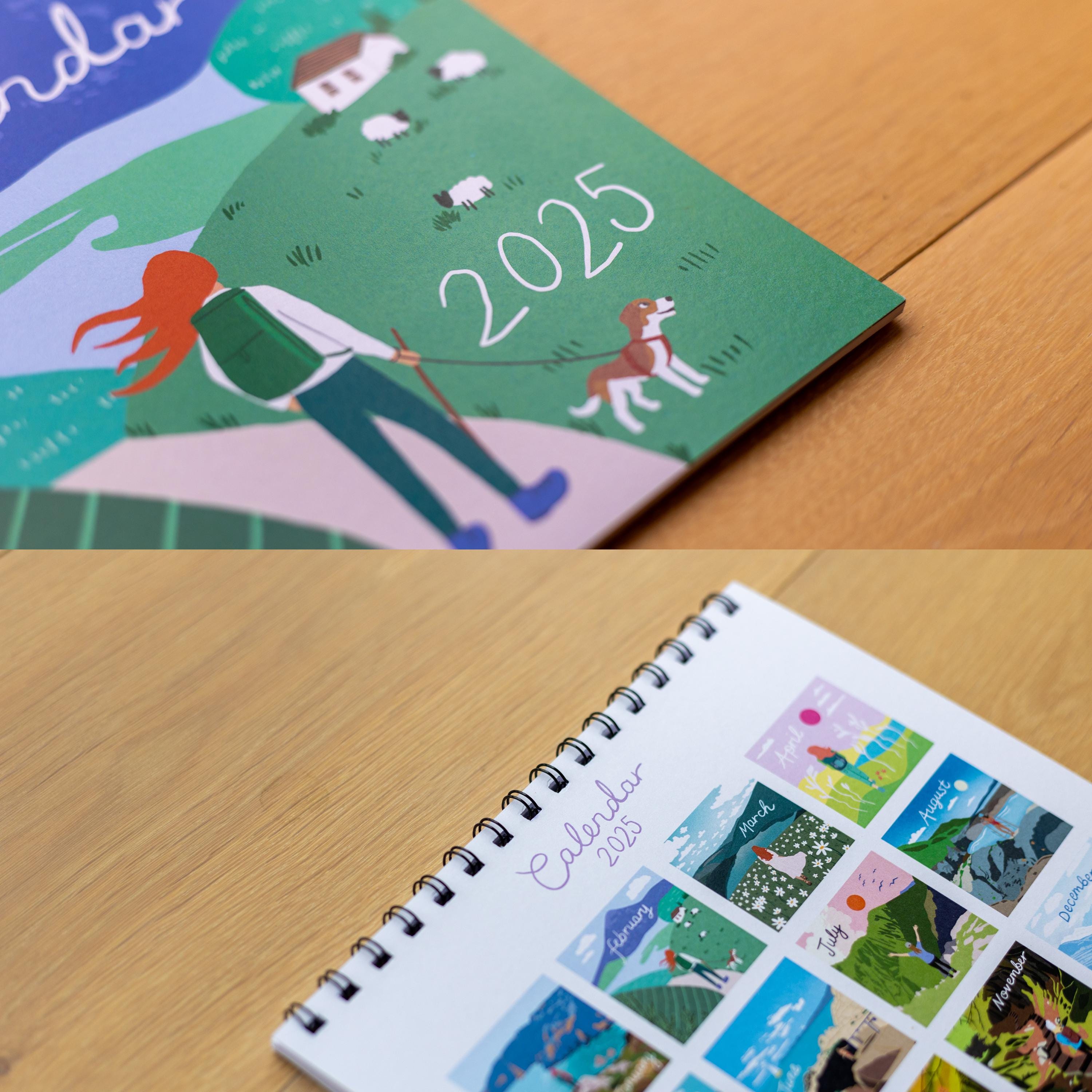 2025 Hiking Adventure Calendar / Illustration / Irish / Sea Swimming ...