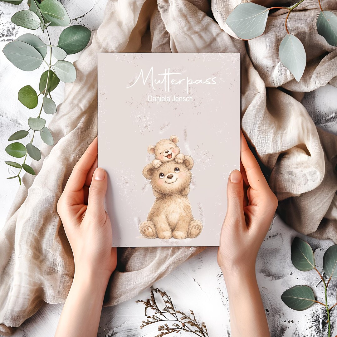 Personalized Maternity Record Book Cover Teddy Bear | 25 Animal Designs ...