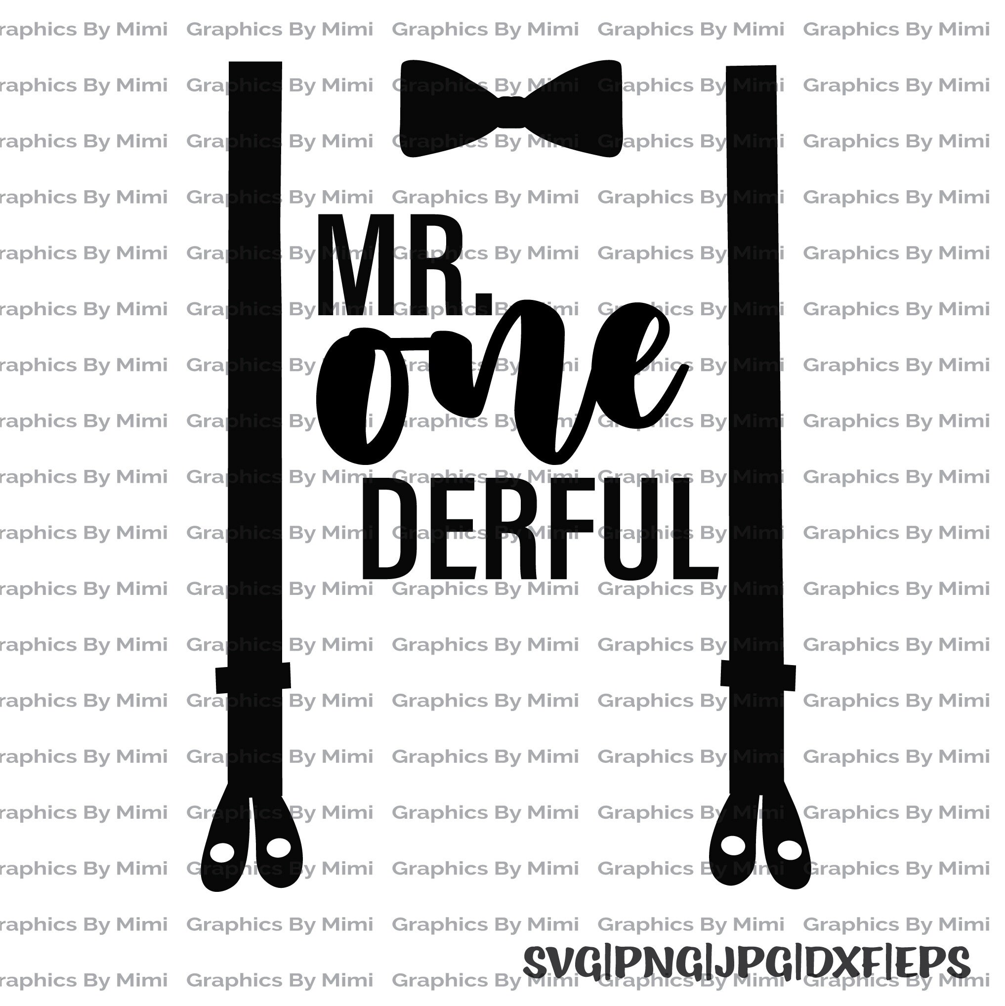 Mr. One Derful Svg First Birthday Svg Mr. One Derful Png - Etsy