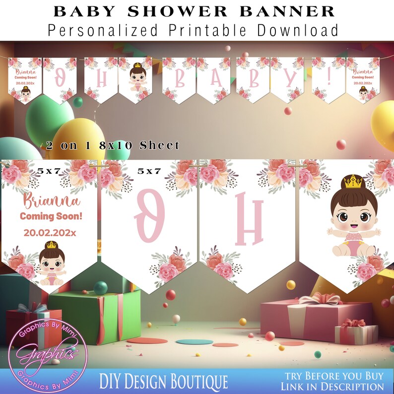 Princess Banner Princess Baby Shower Princess Theme - Etsy