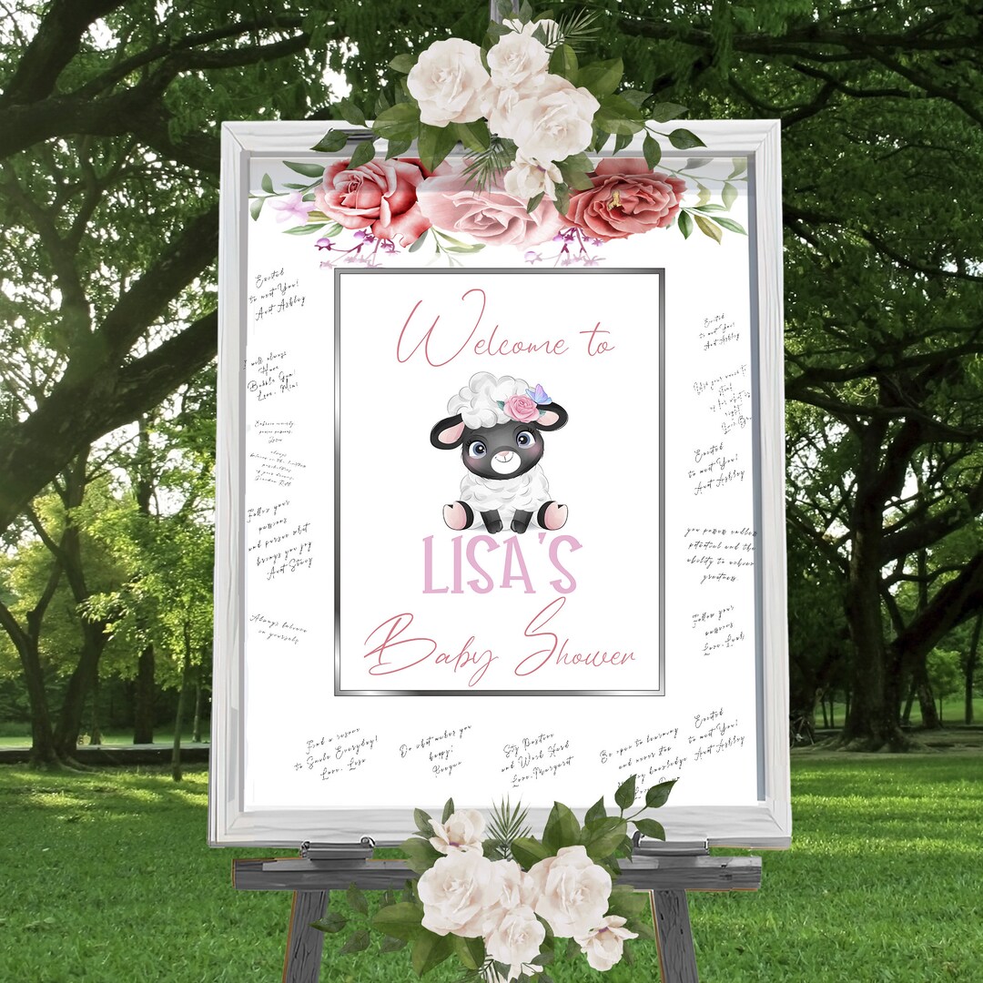 Sheep Guest Welcome, Baby Shower Sign, Sheep Photo Sign, Sheep Guest ...