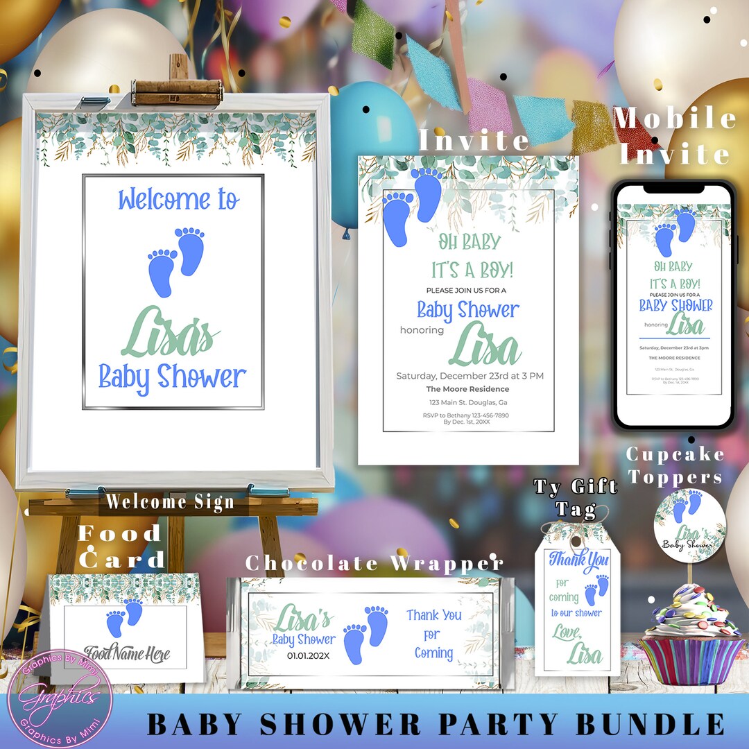 Oh Baby, Its A Boy, Baby Shower Bundle, Baby Shower Boy, Baby ...