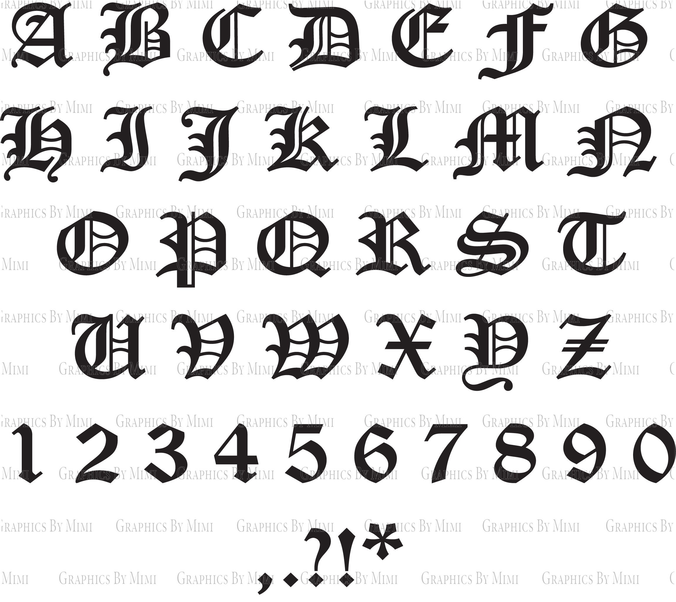 Old English Alphabet Font Svg Letter Set Old English Alphabet - Etsy