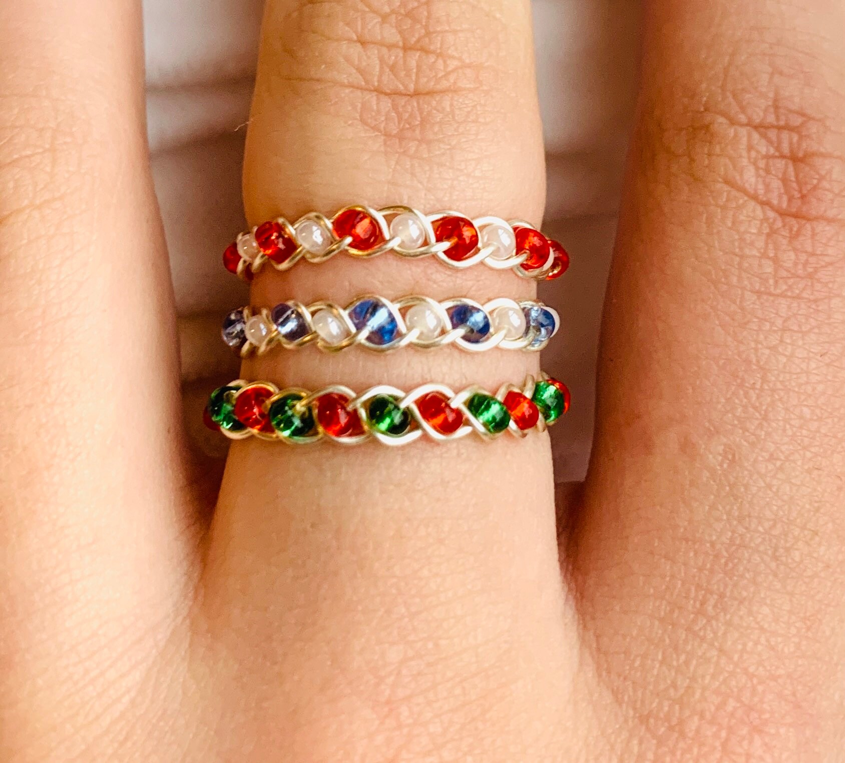 Christmas Ring, Holiday Ring, Pinterest Ring, Wire Wrapped Ring, Silver ...