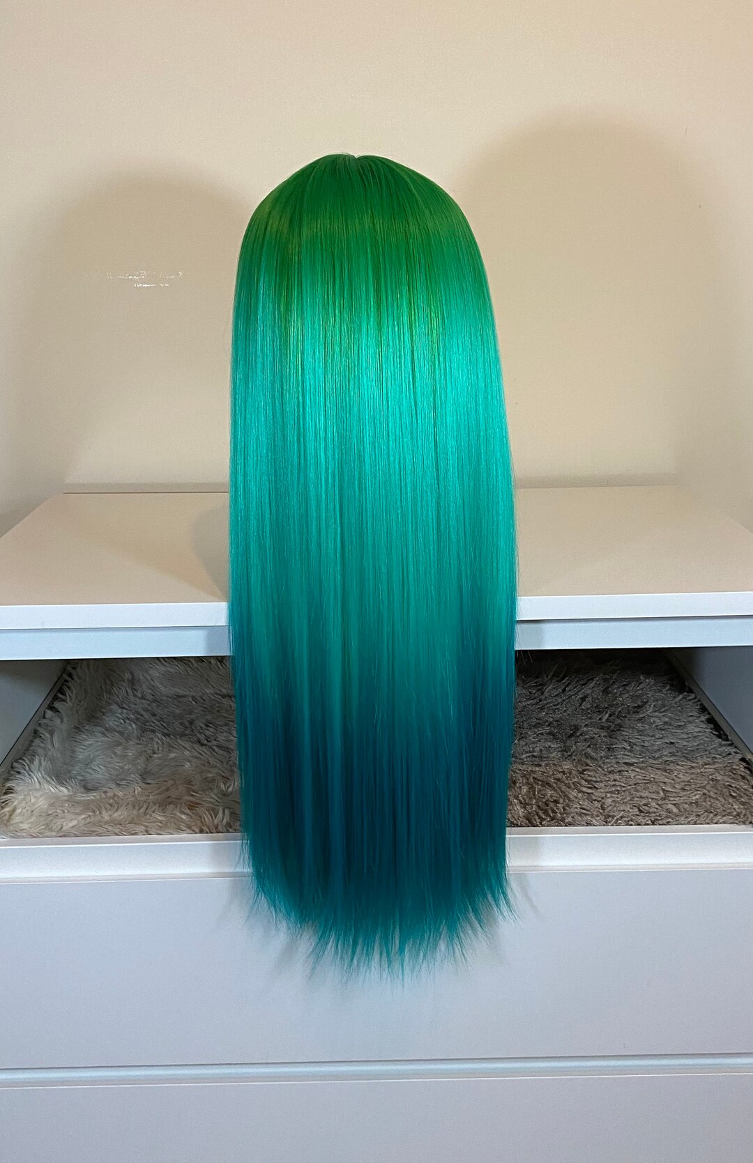 Ombré Green, Turquoise & Blue LACEFRONT Wig! - Etsy
