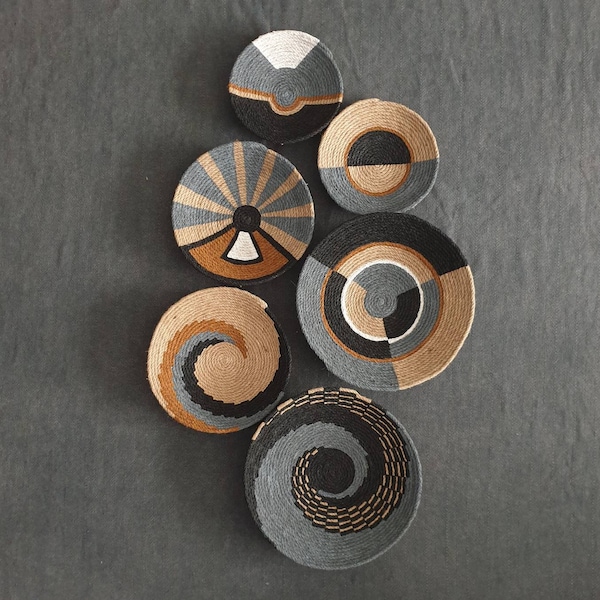 Decor Set of 4 African Plates, Wall Plate, Boho Wall Decor, African ...