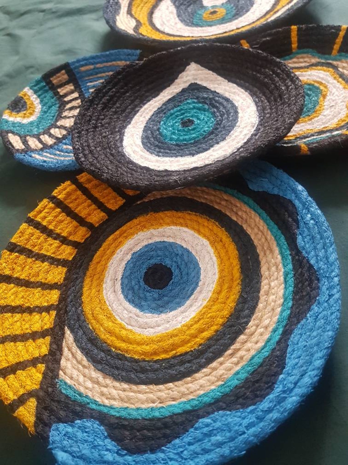 Evil Eye Bead Wall Plate Blue Wall Plates African Plates | Etsy