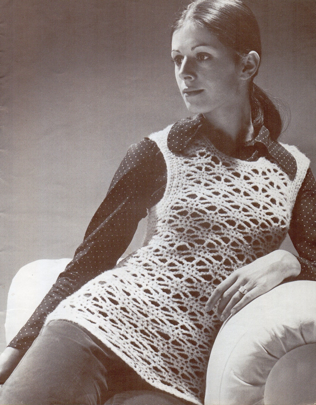 Vintage Crochet Pattern Pdf Digital Download Women's Openweave Slipover ...