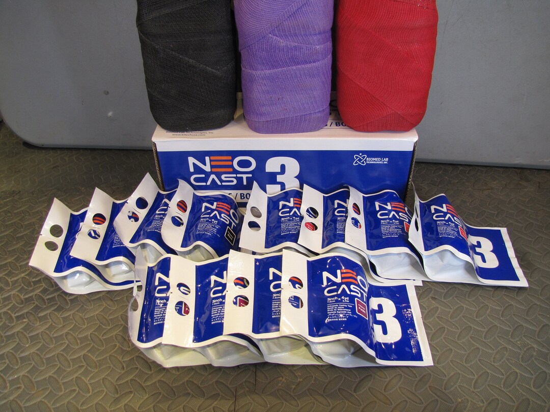 Black Purple & Red Neo-cast 3 12 Rolls of Mold Cast Making Fiberglass ...