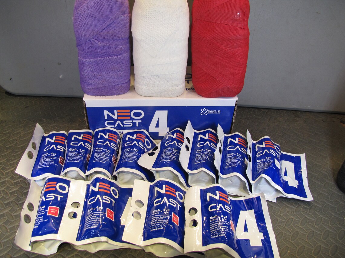 Purple White & Red Neo-cast 4 12 Rolls of Mold Cast Making Fiberglass ...
