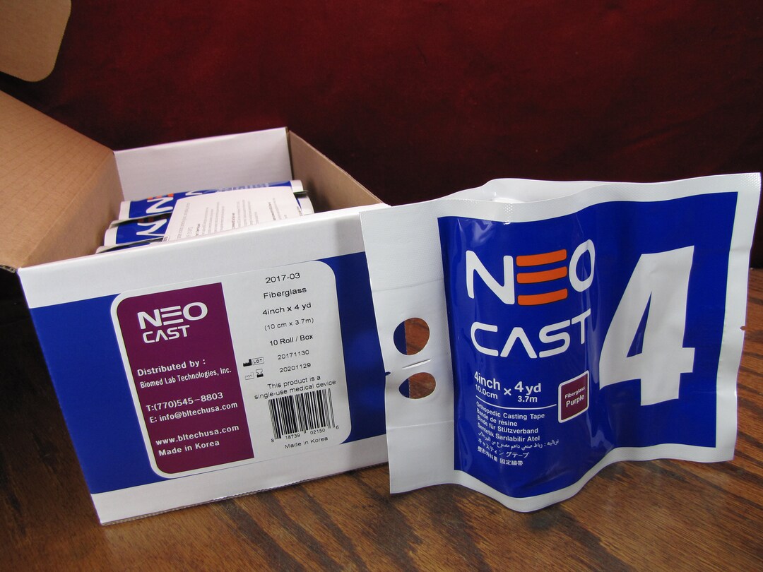 Purple Neo-cast 4 10 Rolls of Mold Cast Making Fiberglass Casting Tape ...