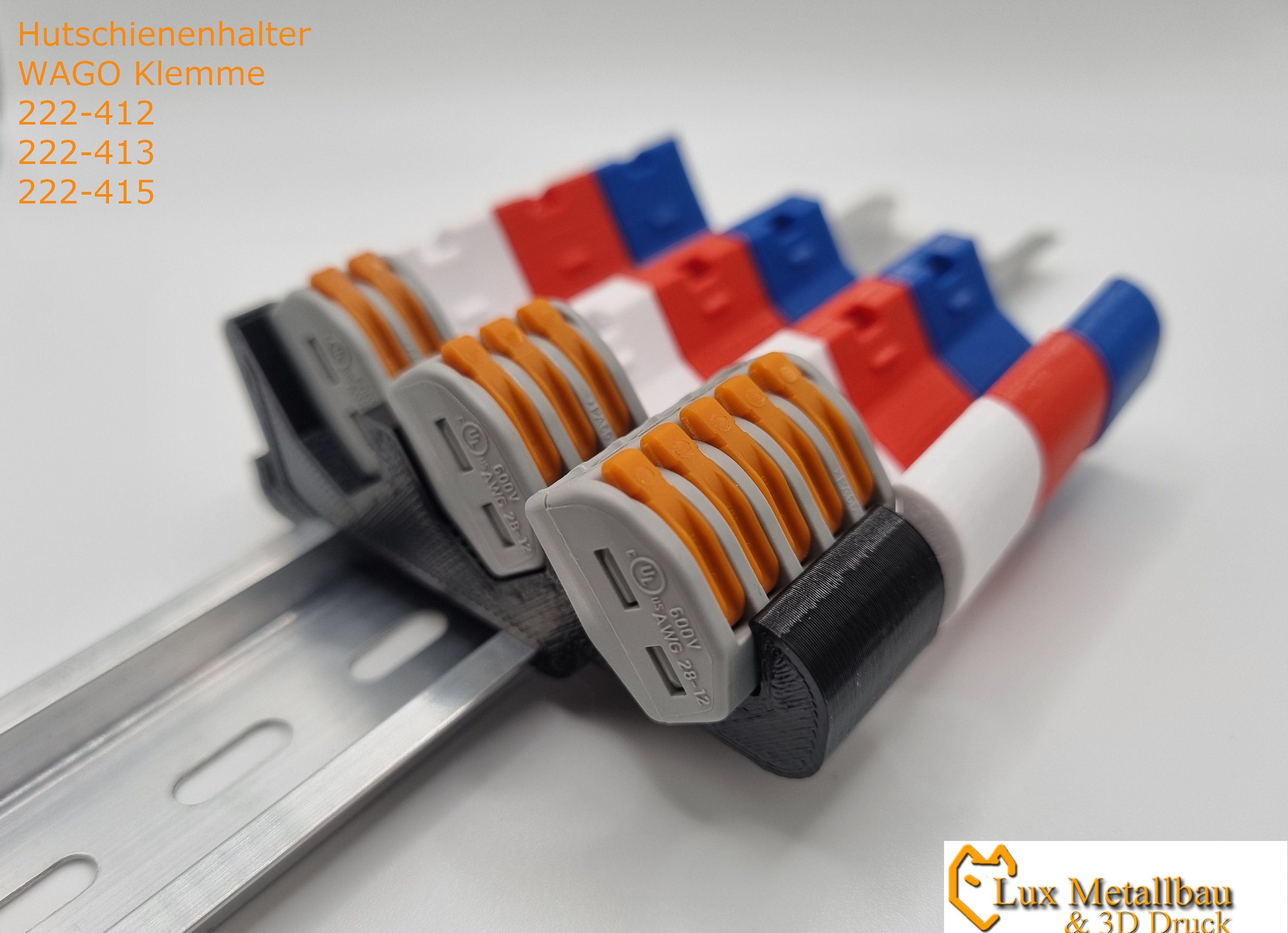 Universal WAGO Clamp Bracket 222-412, 222-413, 222-415 DIN Rail Holder ...