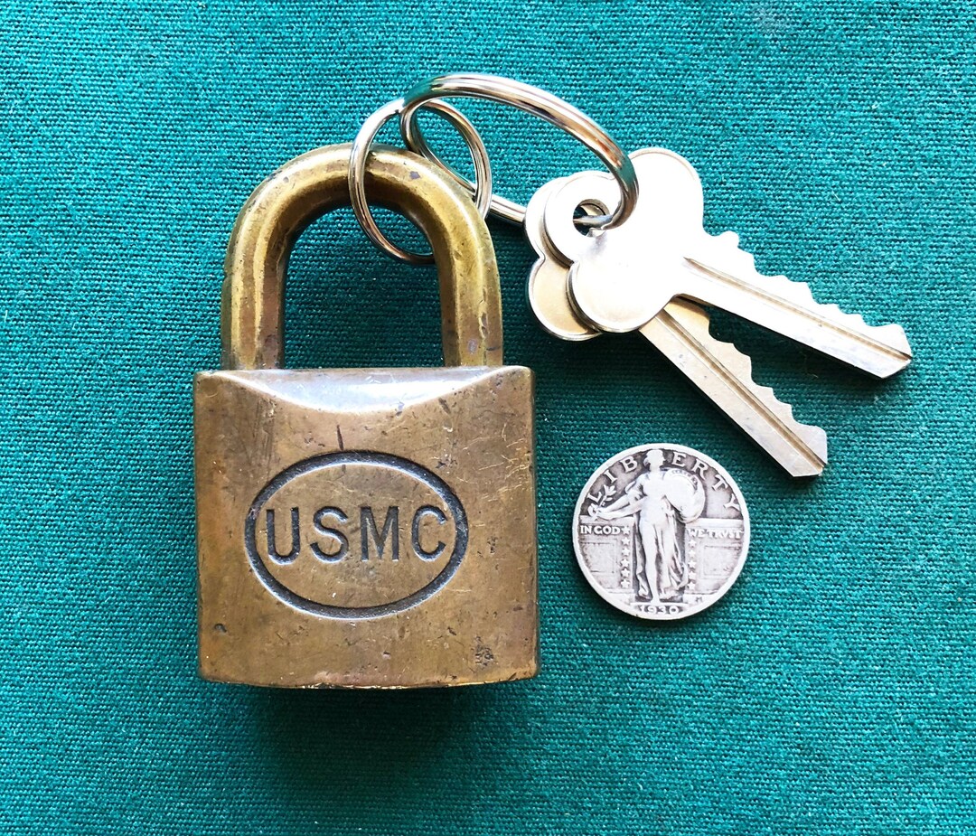 Vintage Brass United States Marine Corps USMC Pin Tumbler CORBIN ...