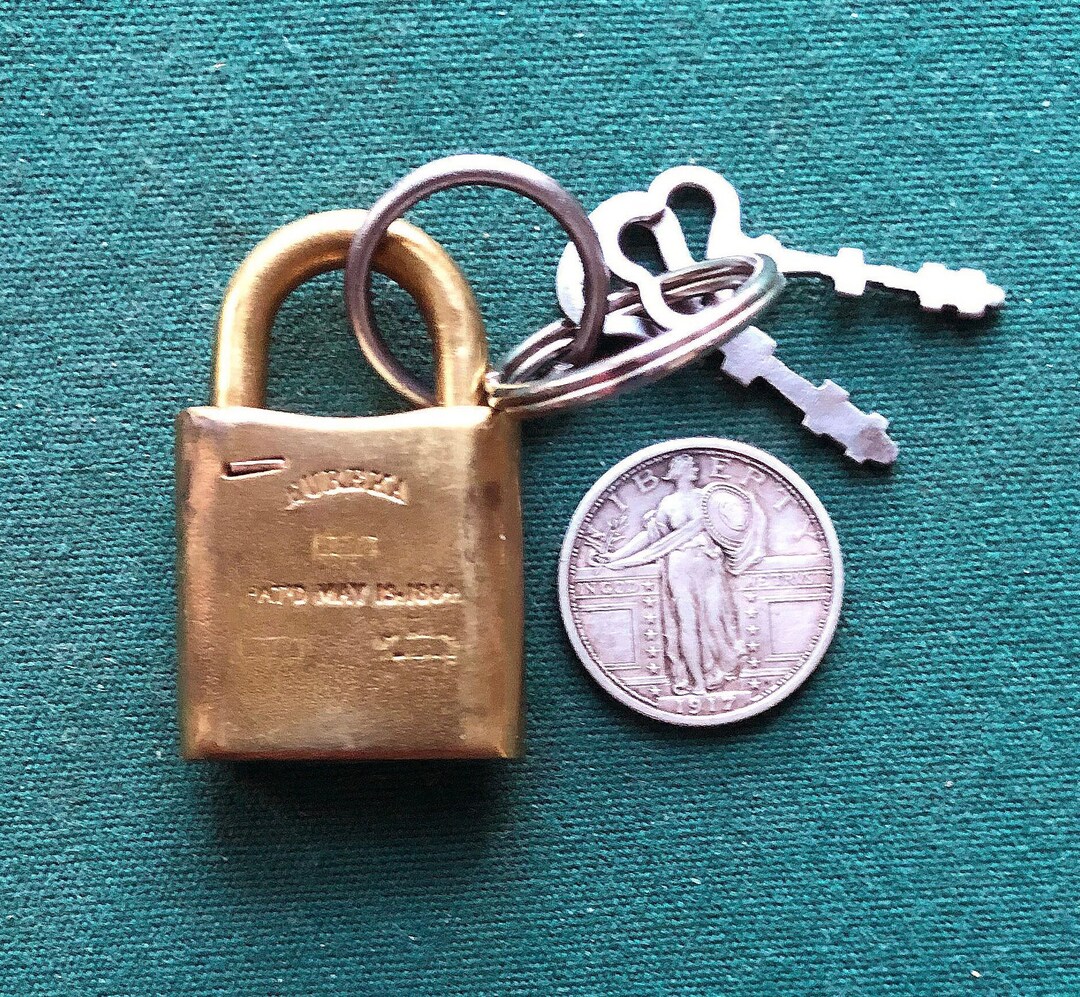 Small Antique Brass Warded EUREKA #4 Padlock + 2 Operative Keys – Pat'd ...