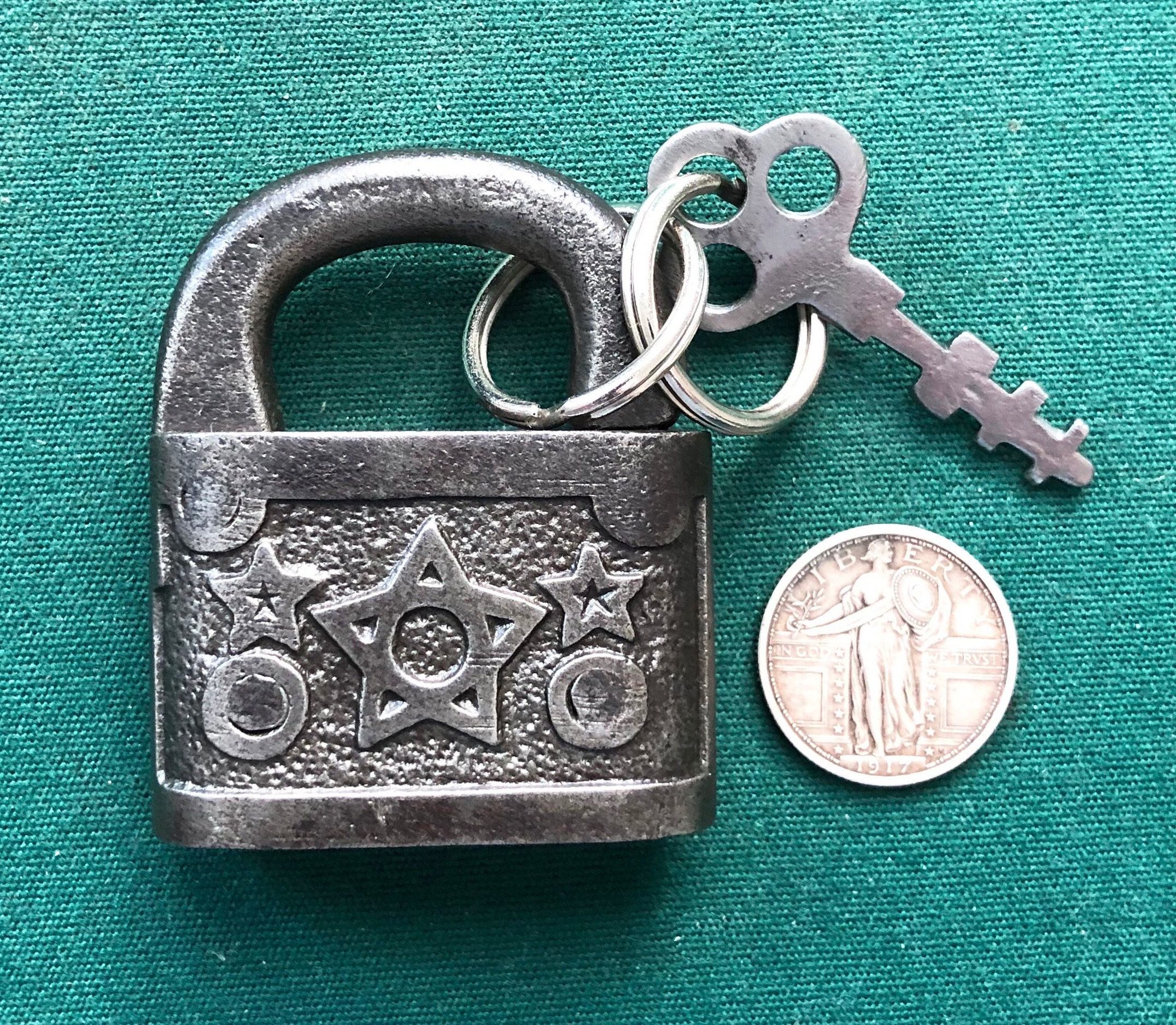 Antique Cast Iron Decorative STAR LOCK WORKS Warded Lever - Etsy