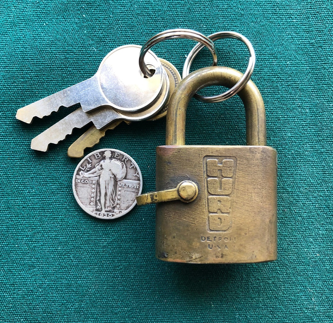 Vintage US Navy Brass Padlock – HURD Push Key Lock, Original Keys - Etsy