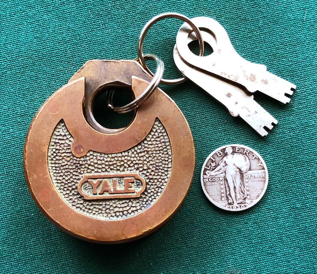 Antique Cast Brass 6-lever Push-key YALE Padlock 2 Operable - Etsy