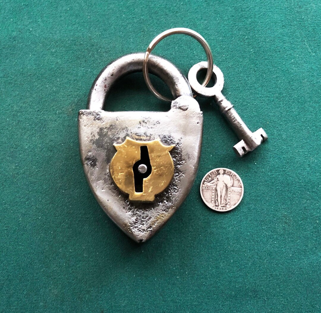 Antique Smokehouse Padlock: Unusual Shape, Double Bitted Key - Etsy