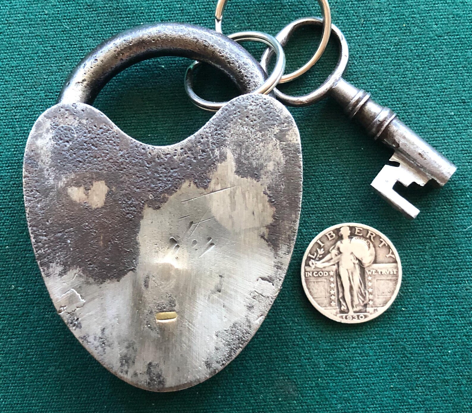 Antique Metal SARGENT Smokehouse Padlock + 1 Operable Steel Barrel Key ...