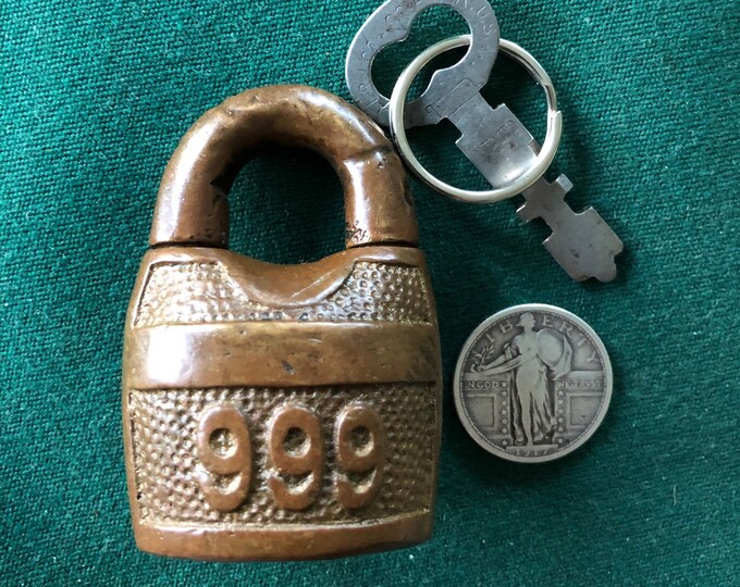 Antique Bronze 999 Scandinavian Padlock 1 Original Miller Key Late ...