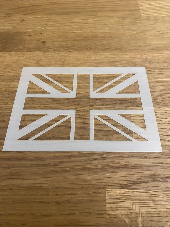 UK Flag Wall art Union Jack Laser Cut Mylar Stencil Airbrushing Visual ...