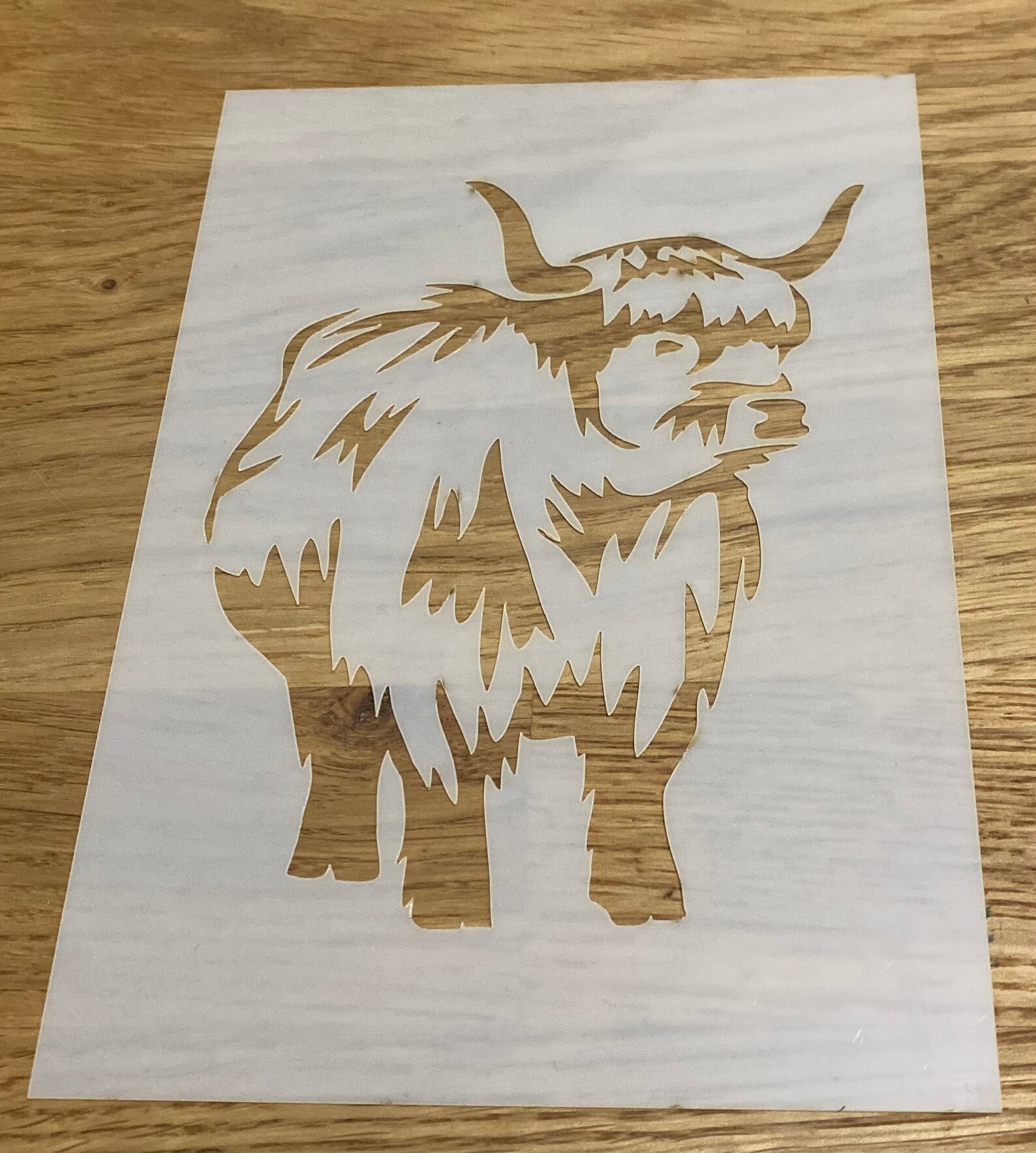 Highland Cow, Mylar Stencil, Airbrushing, Wall Art, Painting, Laser Cut ...