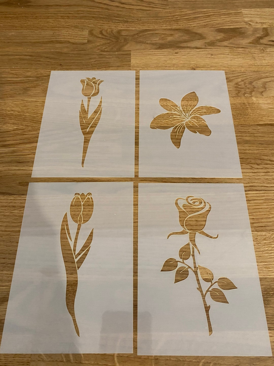 Flowers, Mylar, Stencil, Wall Art, Airbrush, Laser Cut - Etsy